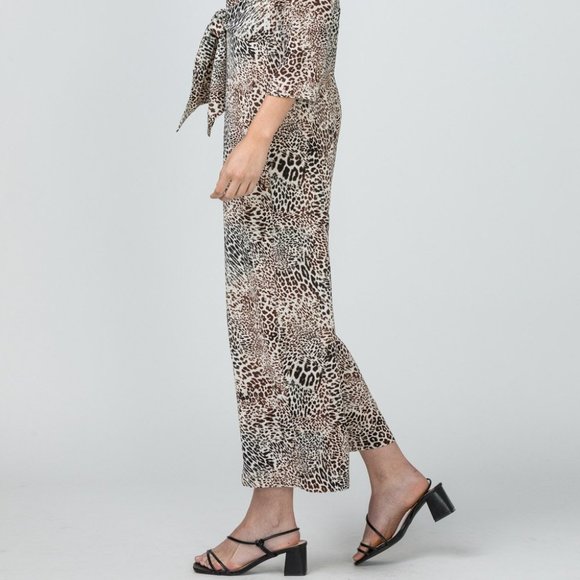 entro | Pants & Jumpsuits | Entro Leopard Print Jumpsuit | Poshmark